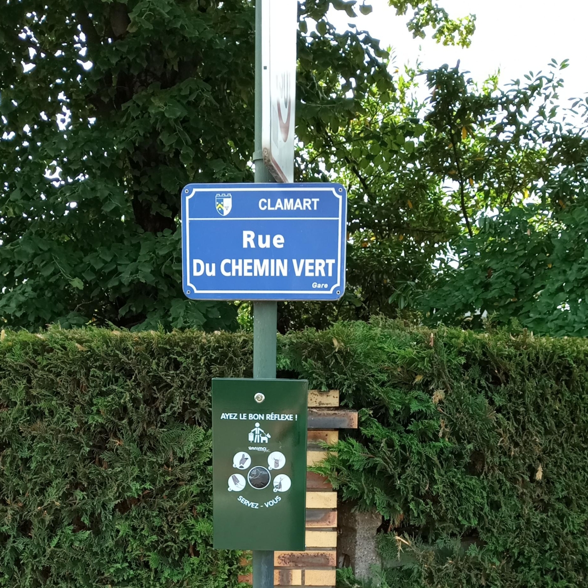 DISTRIBUTEURS DE SACS À DÉJECTIONS CANINES | Rue du chemin vert | VILLE ...